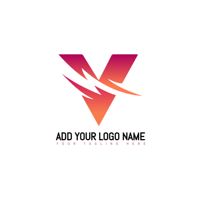 V Logo/thunder/initial/symbol/gradient/identity/vector/brand/business ...
