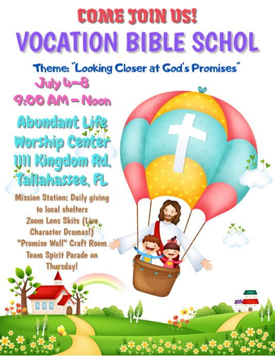 Vacation Bible School Flyer Poster Template | PosterMyWall
