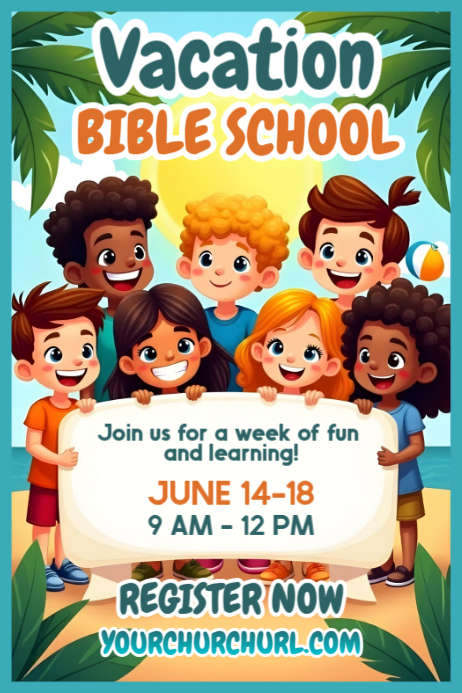 Vacation Bible School VBS Poster Flyer Template | PosterMyWall