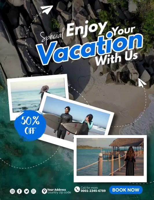Vacation Holiday Video Ads Template | PosterMyWall