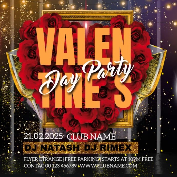 Valen tines day prty Template | PosterMyWall