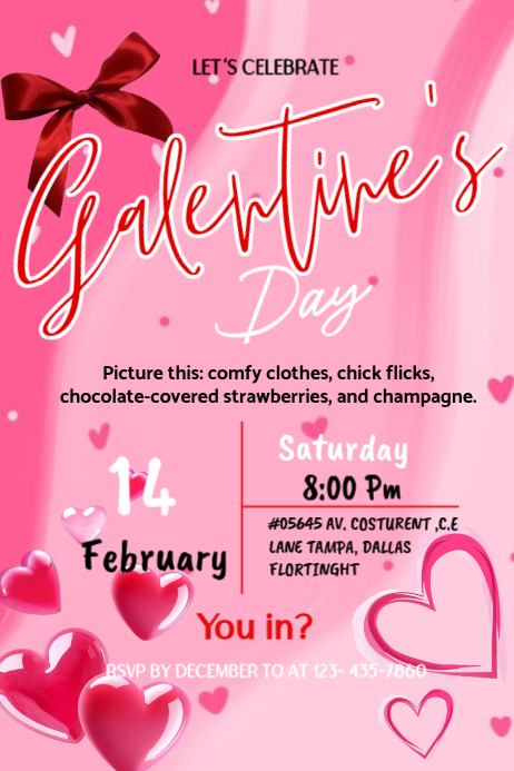 Valentín es day happy valenlentines invitation party temple flayer ...