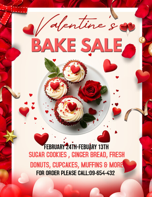 Valentine's day bake sale Template | PosterMyWall
