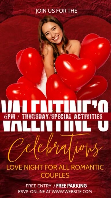 Valentine's Day Party Instagram Story Template | PosterMyWall