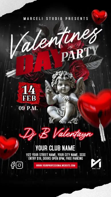 Valentine's Day Party Instagram Story Template | PosterMyWall