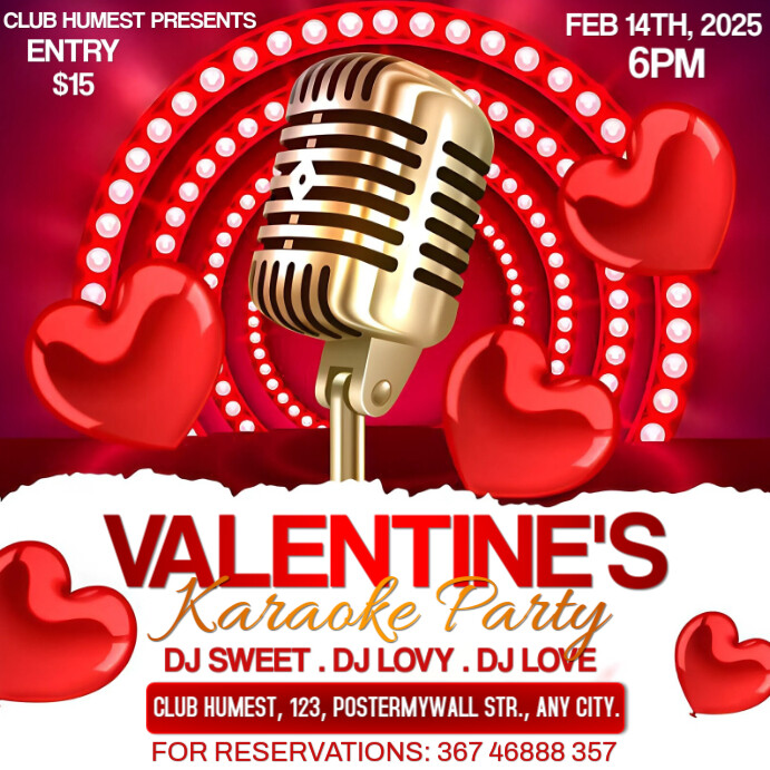 Valentine's Karaoke Design Template | PosterMyWall