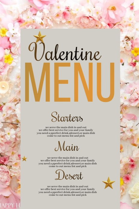 valentine,valentine special menu Template | PosterMyWall