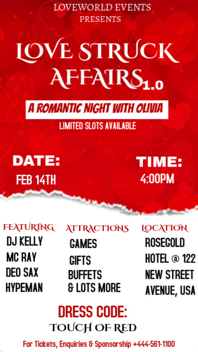 Valentine’s Day romantic night flyer Template | PosterMyWall