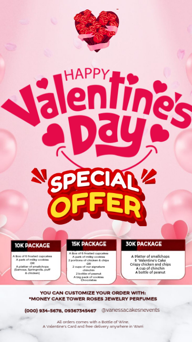 Valentine’s Day Special Offer Poster Template | PosterMyWall