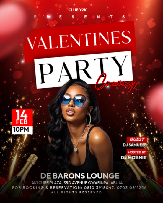 Valentine’s Party Cravings Flyer Template | PosterMyWall