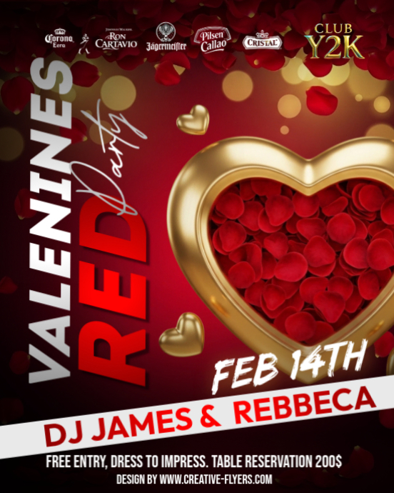 Valentine’s Red Day Party Template | PosterMyWall