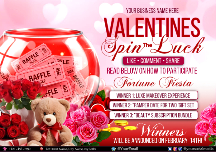 Valentine’s Spin & Win Giveaway Template | PosterMyWall