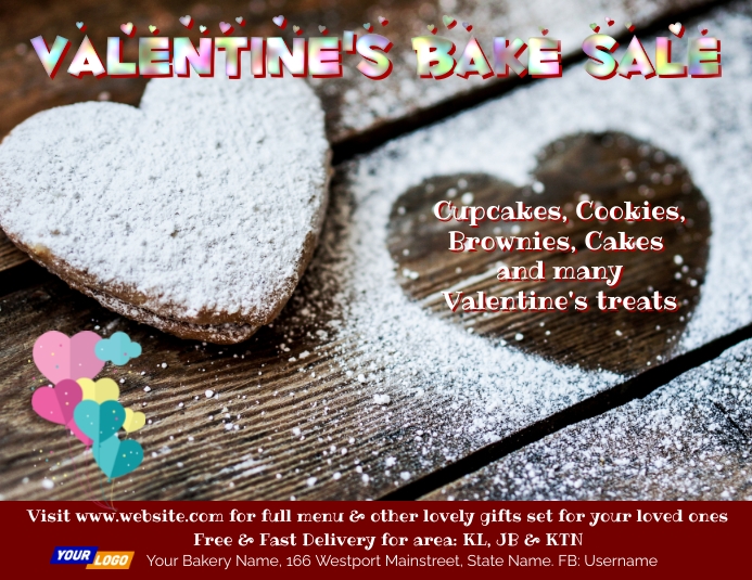 Valentine's Bake Sale Flyer Template | PosterMyWall