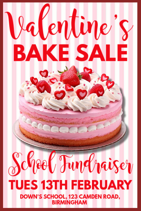 Valentine's Bake Sale Template | PosterMyWall