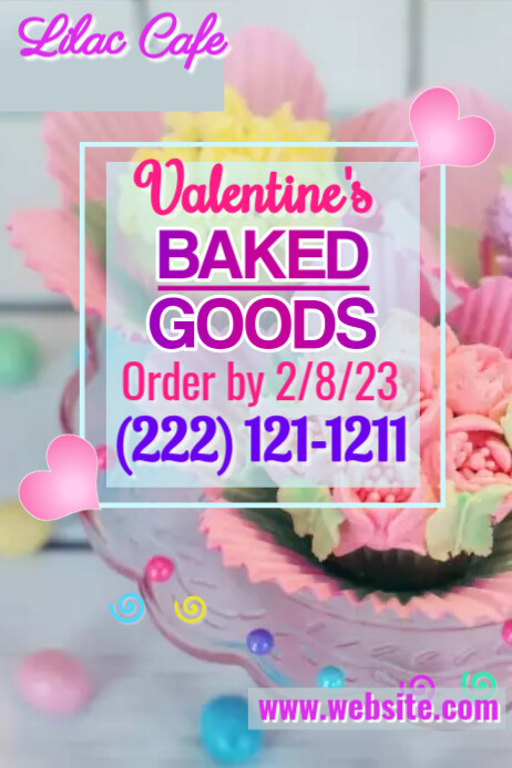 Valentine's Baked Goods Sale Poster Template | PosterMyWall