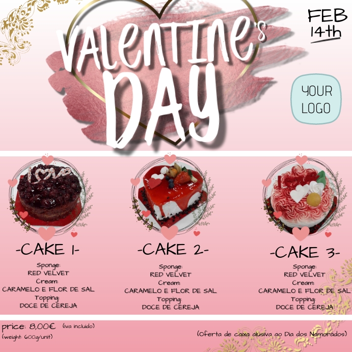 Valentine's Cake Sell Flyer Template | PosterMyWall