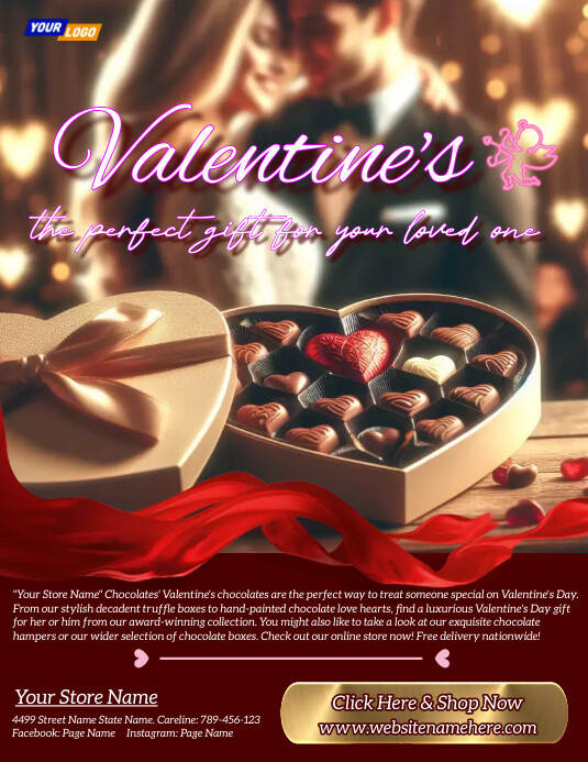 Valentine's Chocolate Sale Ad Flyer | PosterMyWall