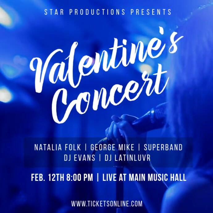 Valentine's Concert Video Ad Template | PosterMyWall