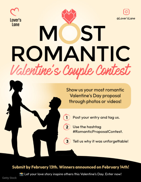 Copy of Valentine's Couples Contest Romantic Flyer | PosterMyWall