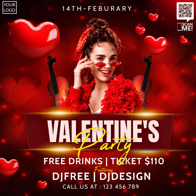 valentine's day, valentine, event, party Template | PosterMyWall