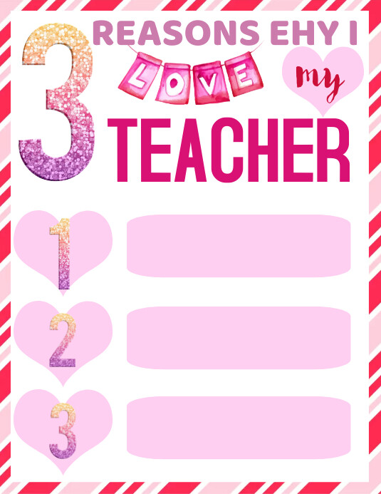 Valentine's Day All About My Teacher Template | PosterMyWall