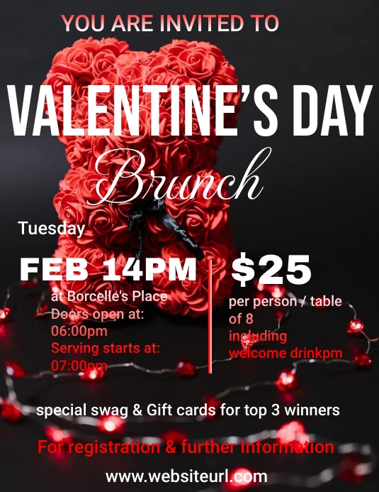Valentine's day brunch and event template | PosterMyWall