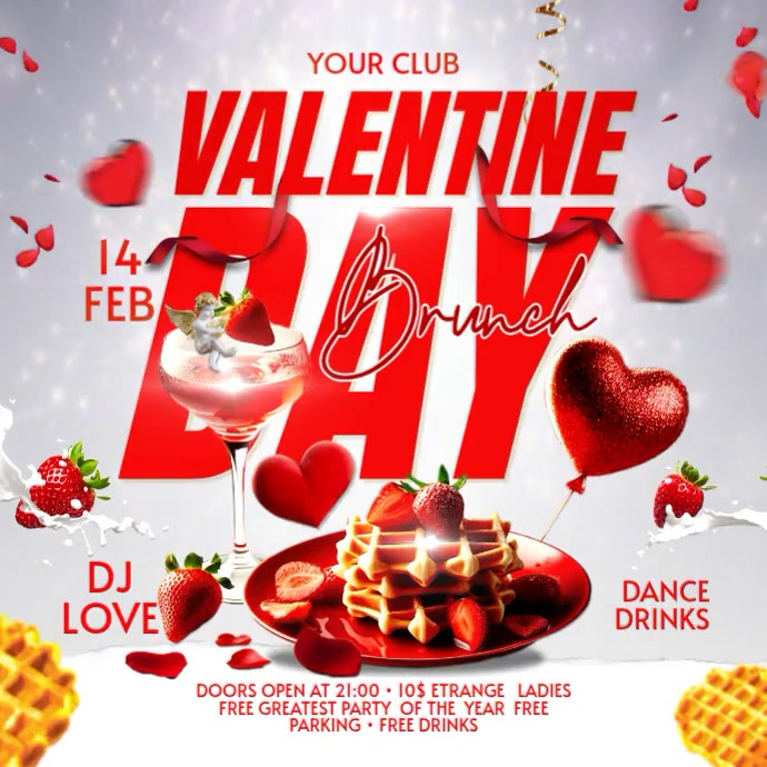 Valentine's Day Brunch Template | PosterMyWall