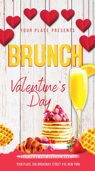 Valentine's Day Brunch Template | PosterMyWall