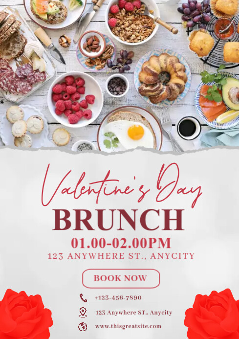 Valentine's Day Brunch Event Template | PosterMyWall