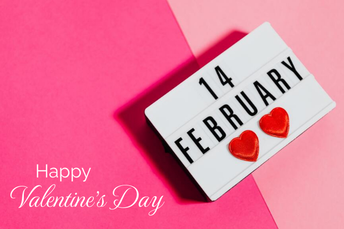 Valentine's day card 14 February Template | PosterMyWall