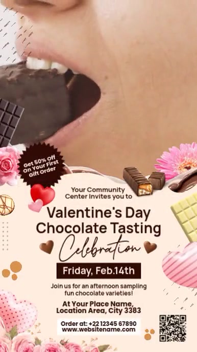 Plantilla de Valentine's Day Chocolate Tasting Template | PosterMyWall