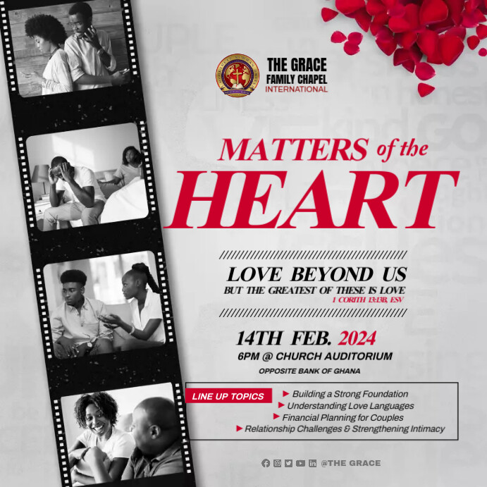 Valentine's Day Church Flyer Template | PosterMyWall