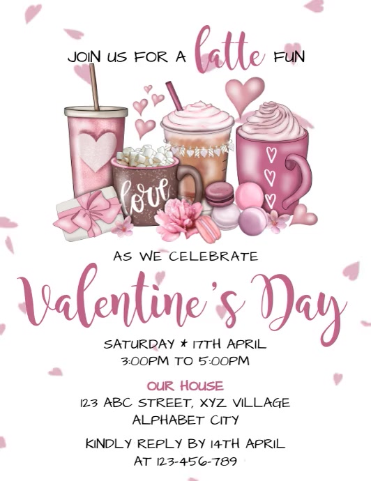 Valentine's Day Coffee Invitation Template | PosterMyWall
