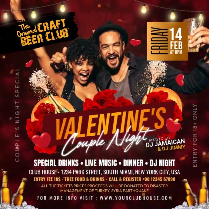 Plantilla de Valentine's Day Couple Night Post Template | PosterMyWall