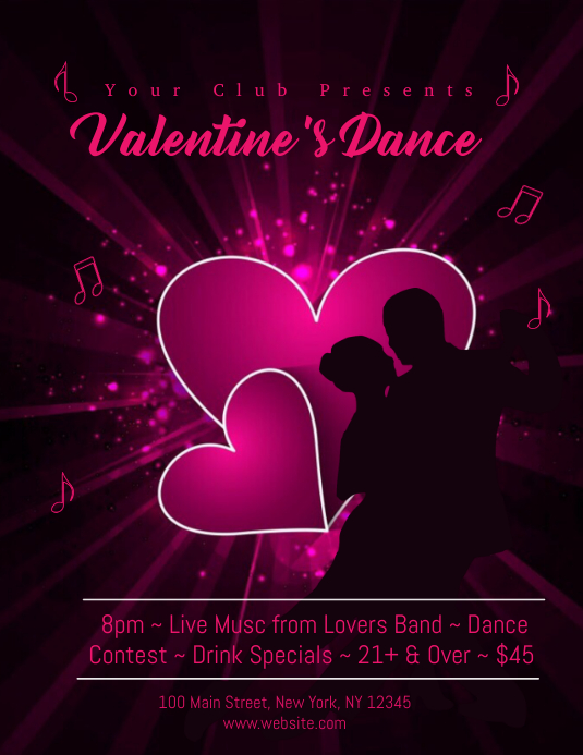 Valentine's Day Dance Template | PosterMyWall