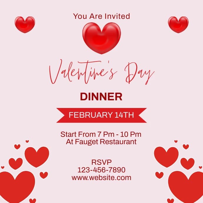 Valentine's Day Dinner Ads Template | PosterMyWall