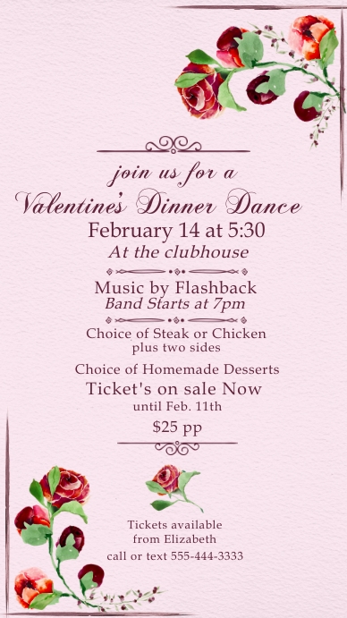 Valentine's Day Dinner Dance Invitation Template | PosterMyWall