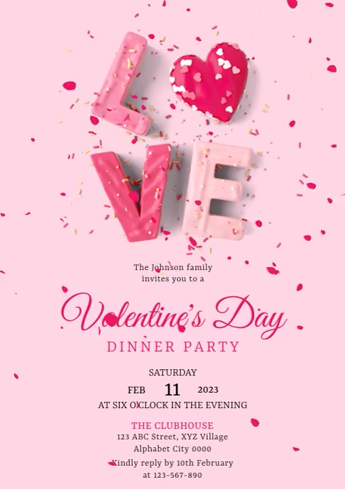 Copy of Valentine's Day Dinner Invitation | PosterMyWall