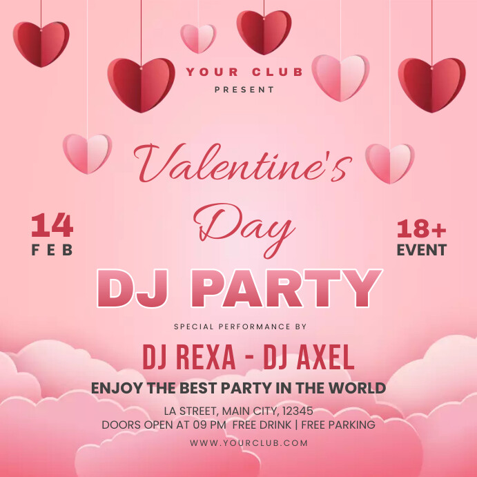 Copy of Valentine's Day Dj Party Poster Template | PosterMyWall