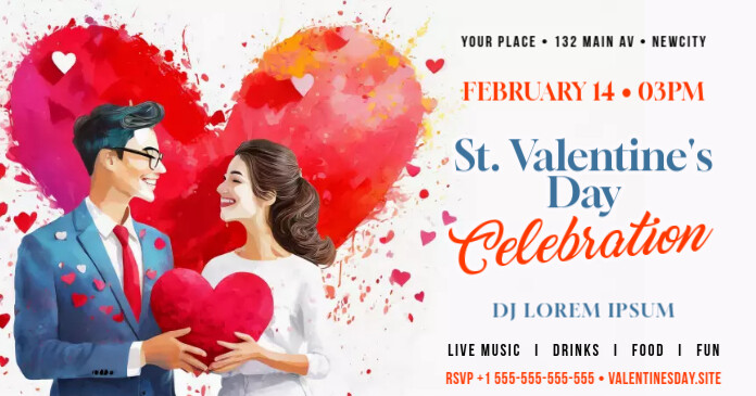 Valentine's Day Event Banner Template | PosterMyWall