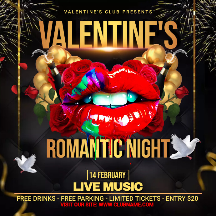 valentine's day event flyer Template | PosterMyWall