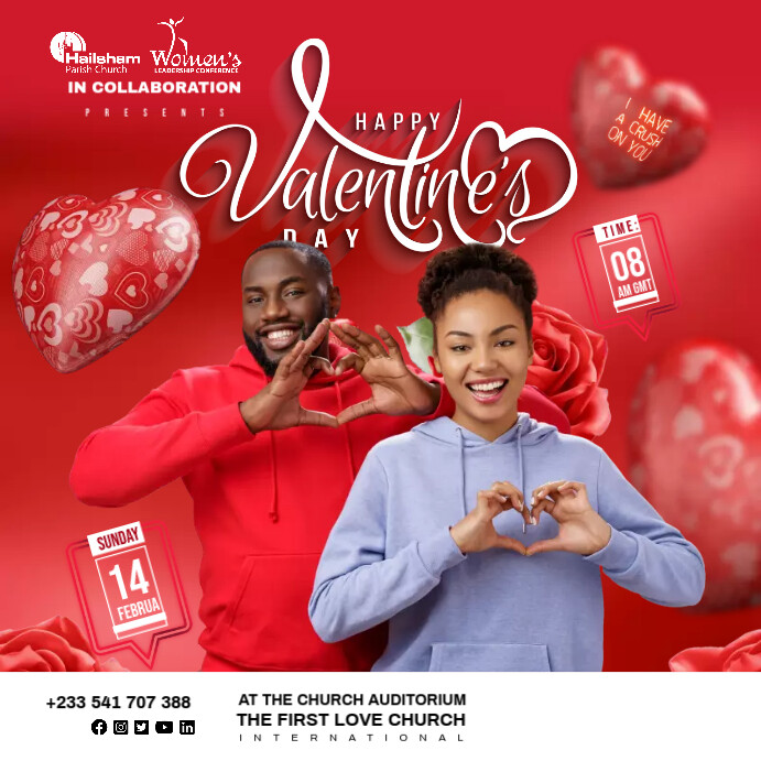 Valentine's Church flyer | PosterMyWall