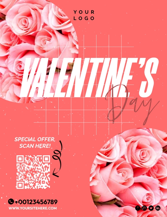 Valentine's day flyer roses Template | PosterMyWall