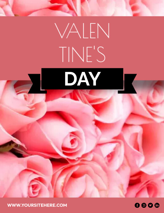 valentine's day flyer with roses Template | PosterMyWall