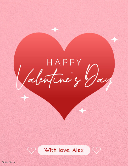 Plantilla de Valentine's Day Greeting Card Heart Flyer | PosterMyWall