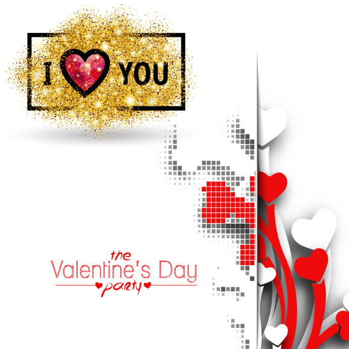 Copy of Valentine's day heart background vector | PosterMyWall