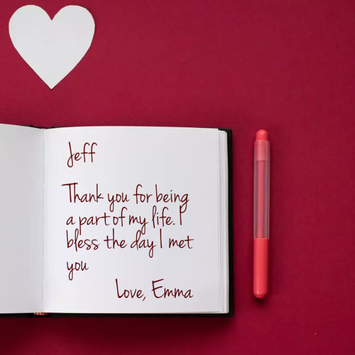 Valentine's Day Instagram Love Note Template | PosterMyWall