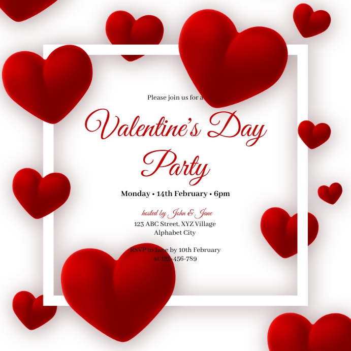 Valentine's Day Invitation Template | PosterMyWall