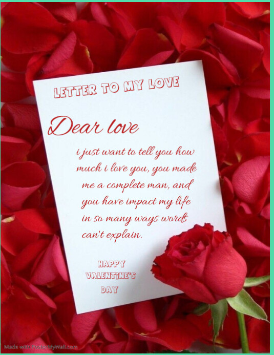 Copy of Valentine's day love letter | PosterMyWall