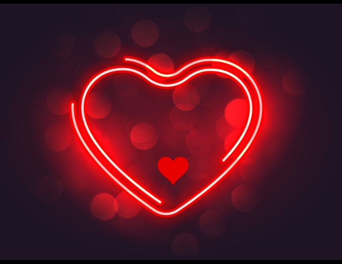 Valentine's day lovely neon red heart design Template | PosterMyWall